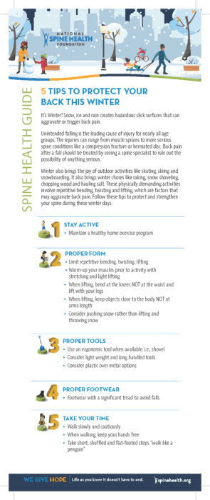 5 Tips to Protect Your Back This Winter | National Spine Health Foundation